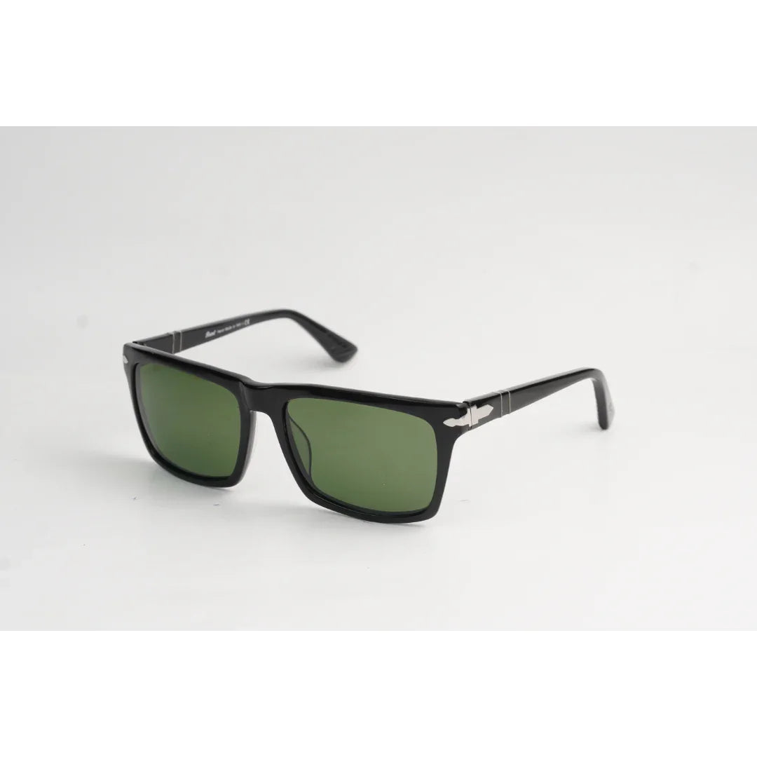 Persol - PO 3048S - Black - Silver - Acetate - Rectangle - Premium Sun ...