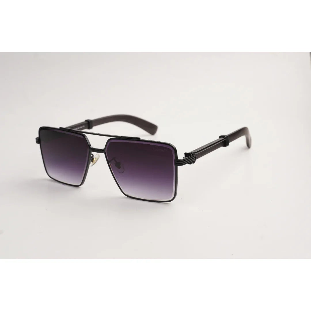 Cartier - 23168 - Wooden Texture - Black Gradient - Metal - Square- Su ...