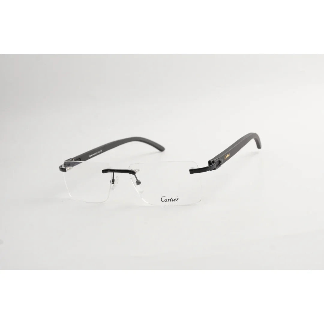 Cartier - CT00515 - Wooden - Rimless - Metal - Rectangle - Premium Opt ...
